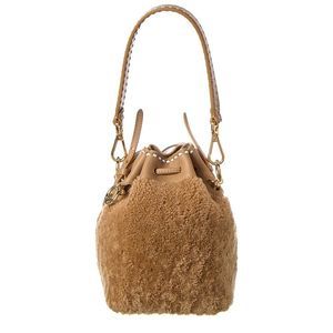 Fendi | Bags | Fendi Mon Tresor Mini Shearling Leather Bucket Bag Brown ...